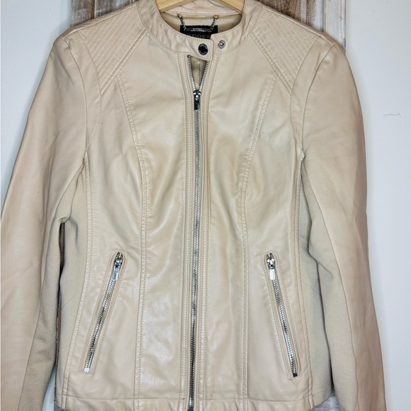 Express | Jackets & Coats | Express Cream Leather Jacket For Women ...